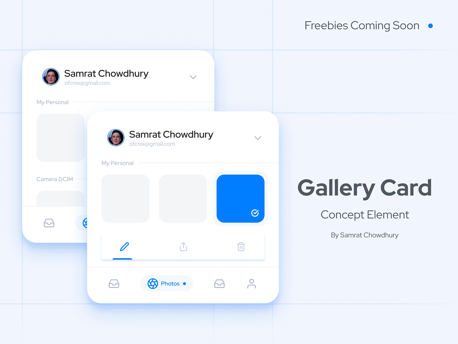 Gallery card concept Element (UI Design) by Samrat Chowdhury 🚀 on Dribbble
