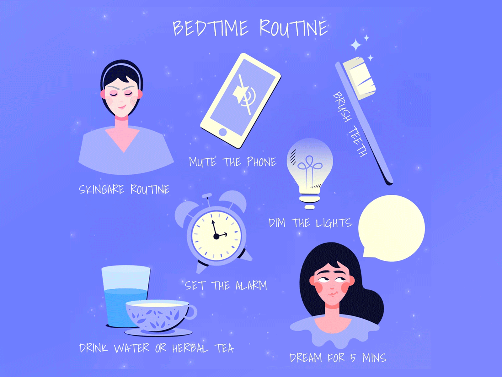 Bedtime routine by Sasha Sakhnevich on Dribbble