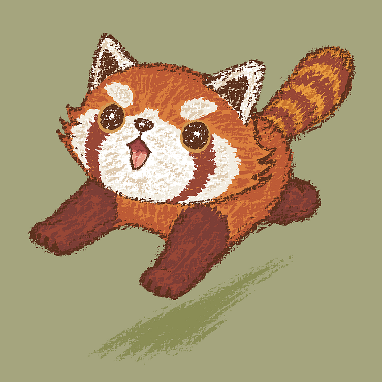 Red panda running by Toru Sanogawa on Dribbble