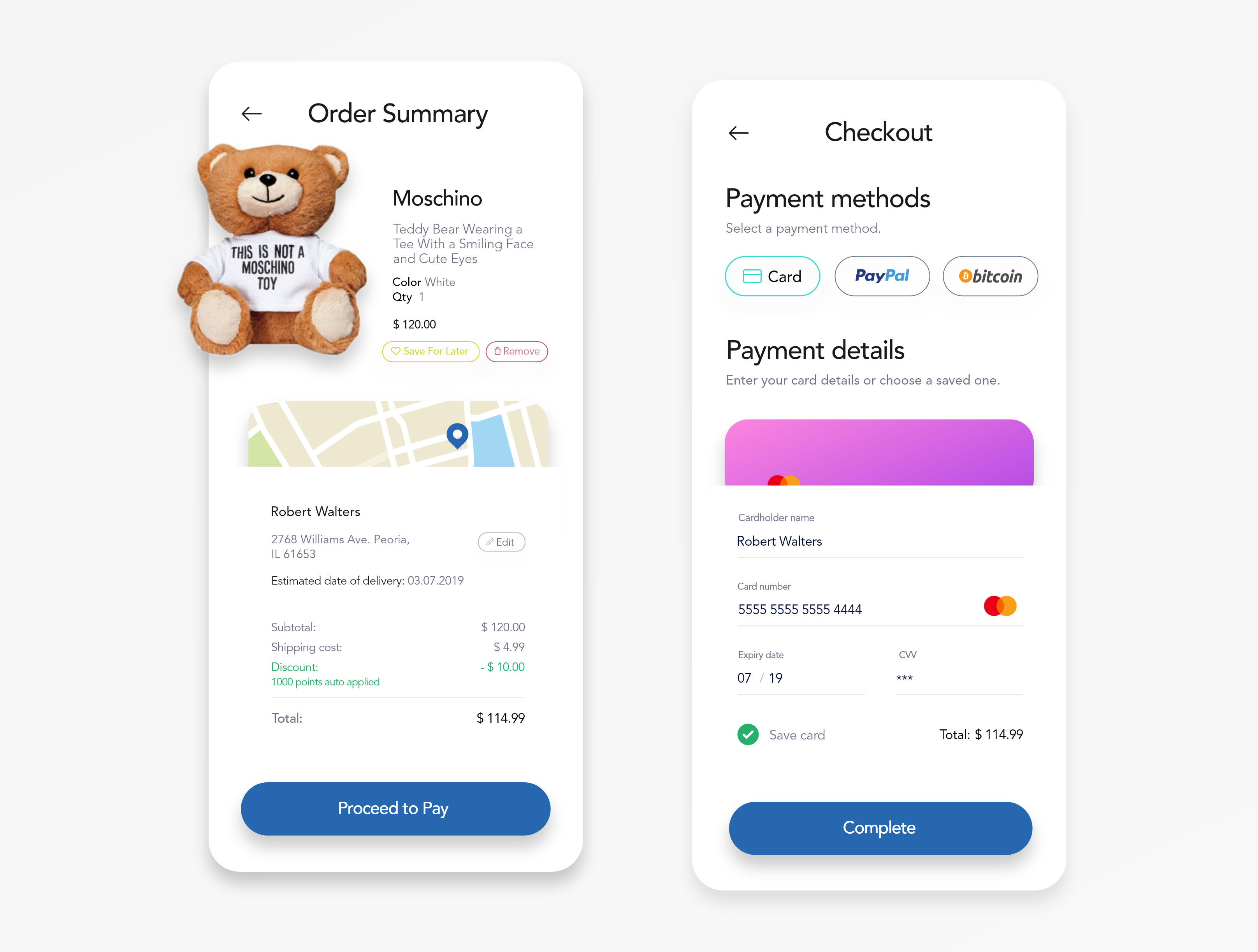Mobile Checkout Design by Emre Can Acer on Dribbble