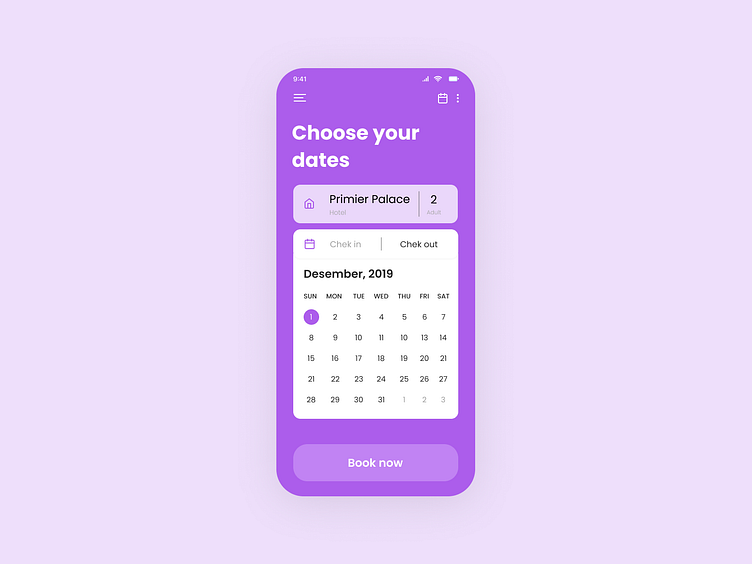Daily UI #038 - Calendar by Yevhen on Dribbble