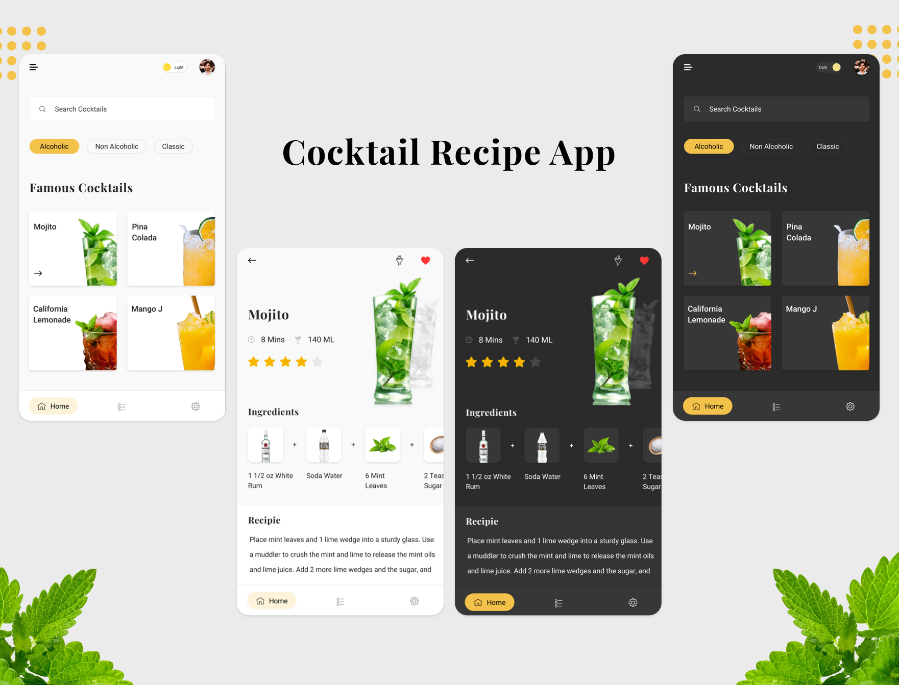 Cocktail Recipe App by Ameya on Dribbble