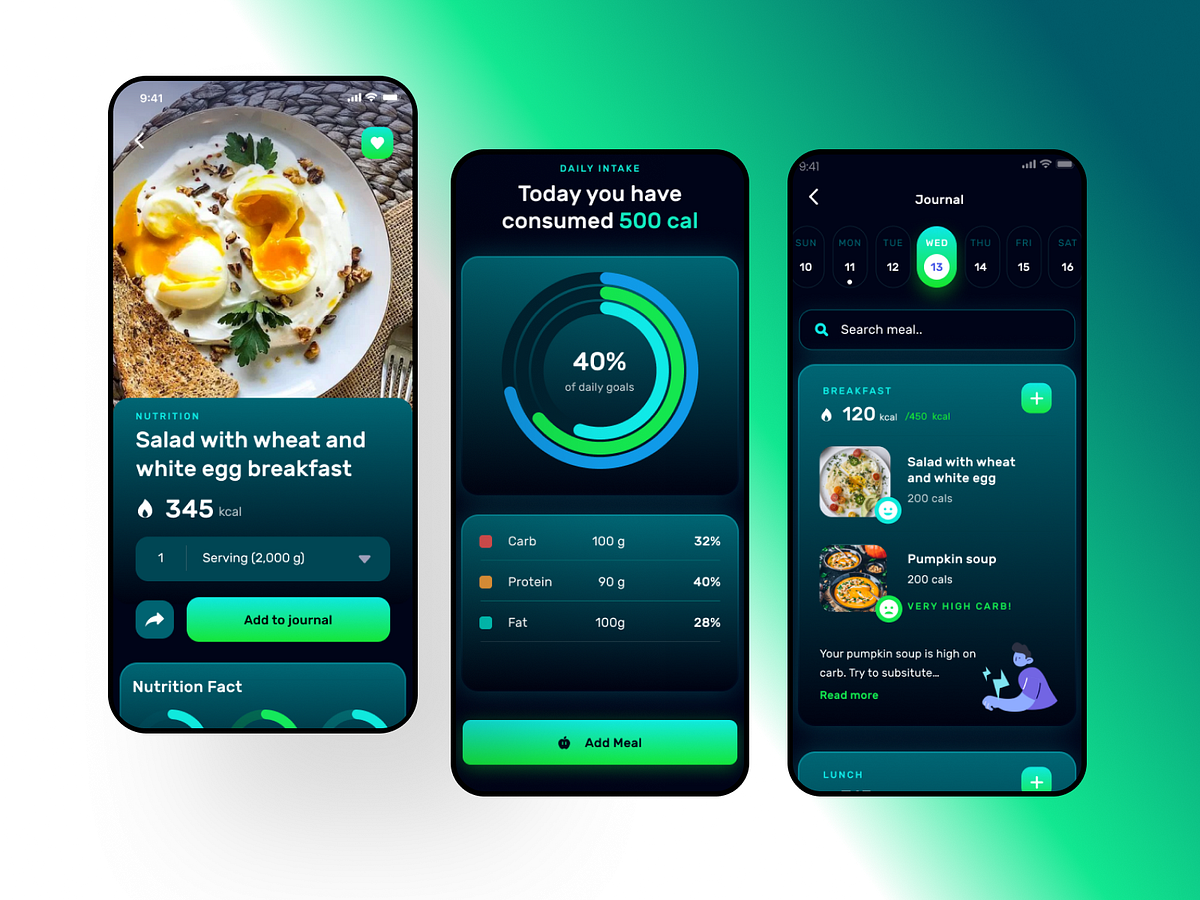 Nutrition App designs, themes, templates and downloadable graphic ...