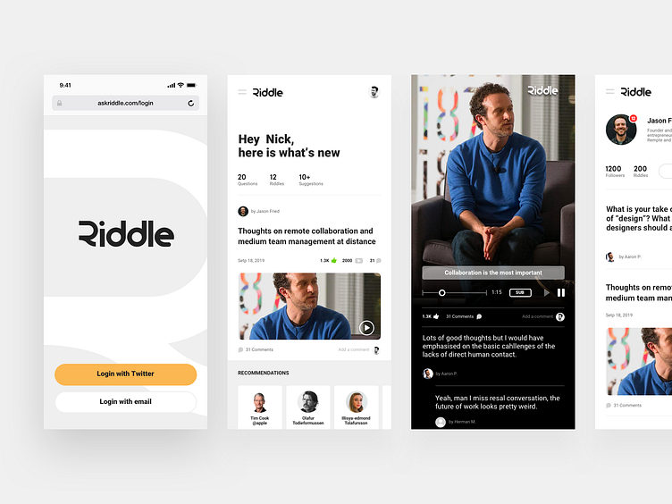 Riddle UI by Nicolas Solerieu on Dribbble