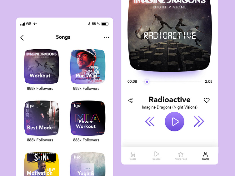 Music App Screen by Raj on Dribbble
