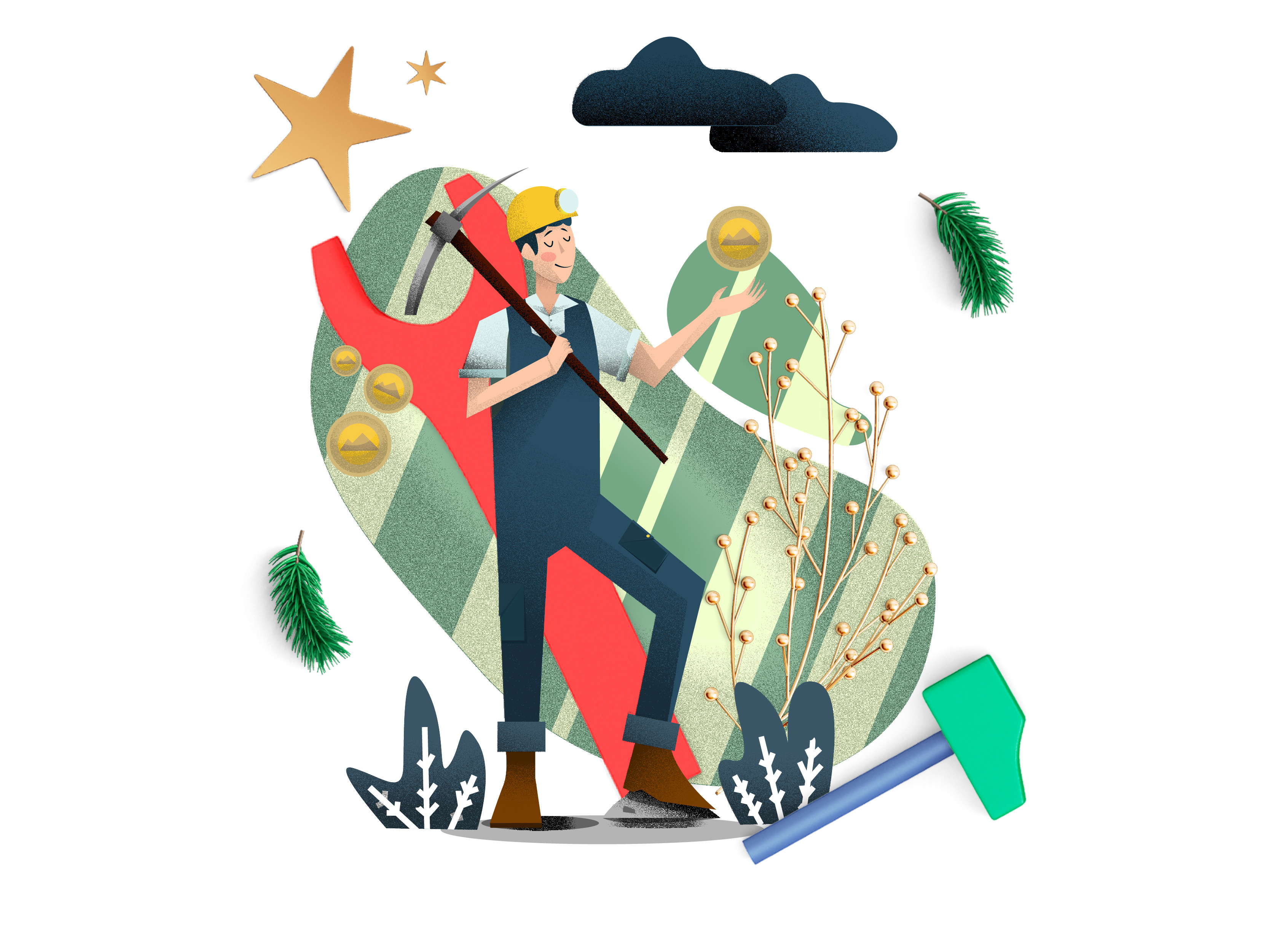 Mining in a Cryptoworld - Illustration (Work in Progress) by IconShock ...