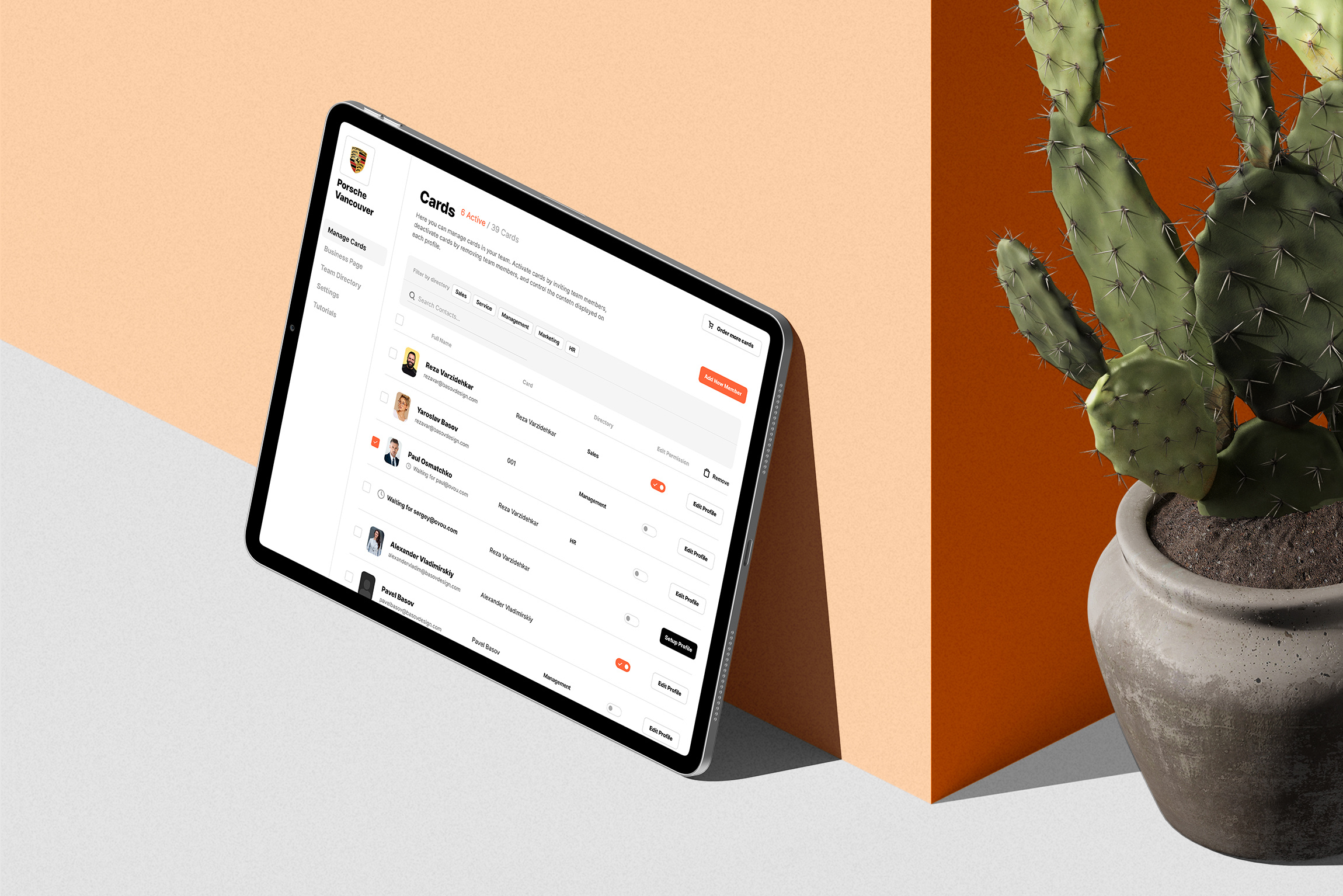 Your OVOU cards. Team dashboard. Saas for Smart Business Card by Basov ...