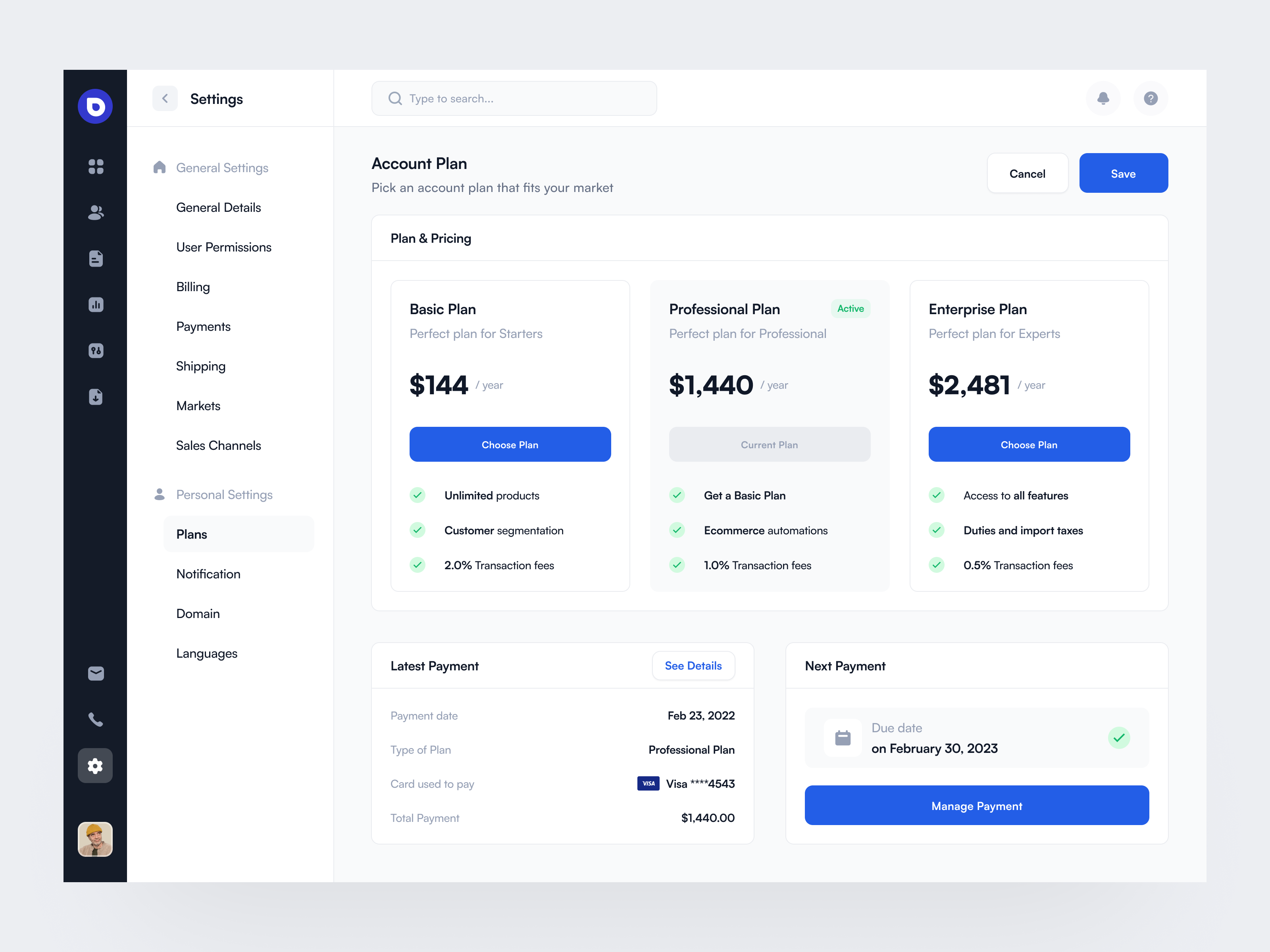 Settings - Web App by Barly Design for Uxerflow on Dribbble