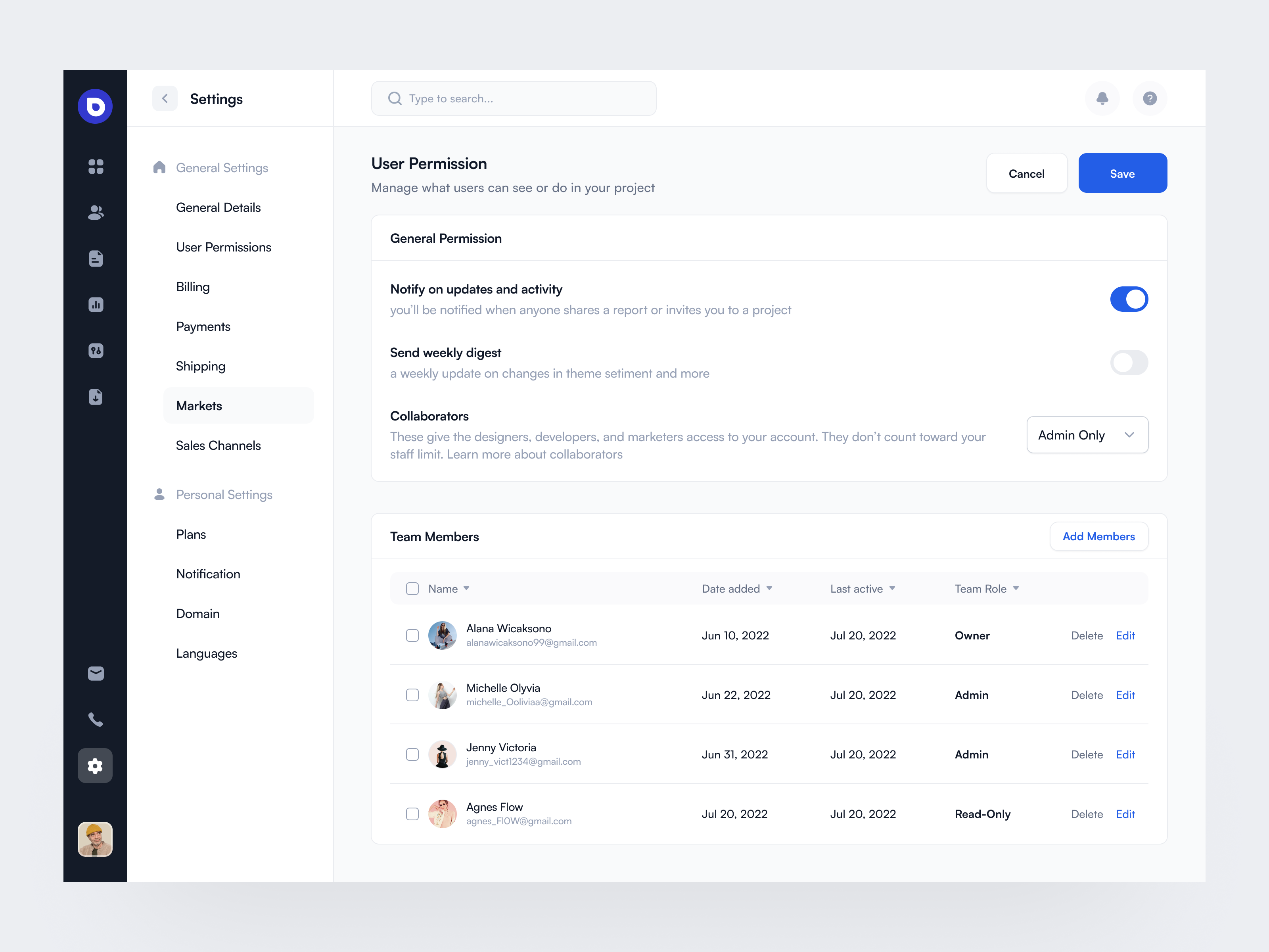 Settings - Web App by Barly Design for Uxerflow on Dribbble