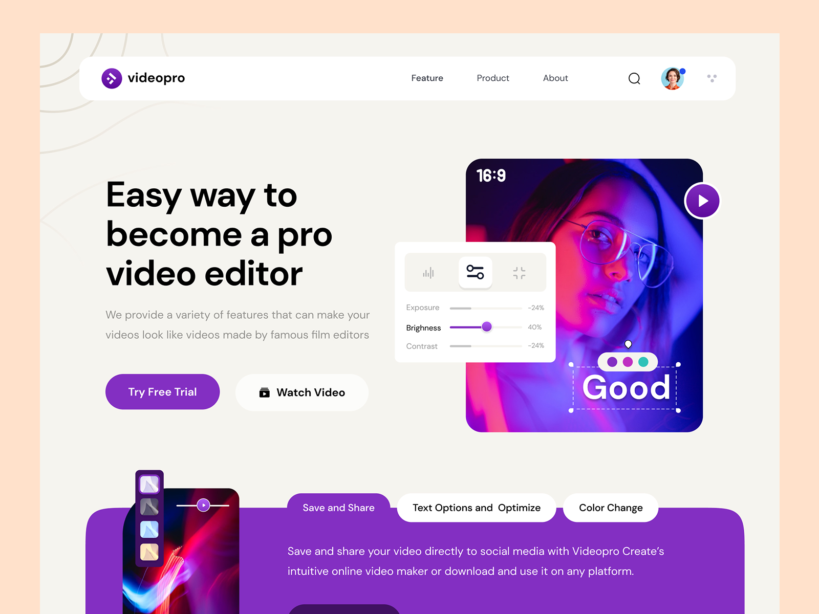 Videopro- Online Video Editor by Mehmet Özsoy for Orizon: UI/UX Design ...