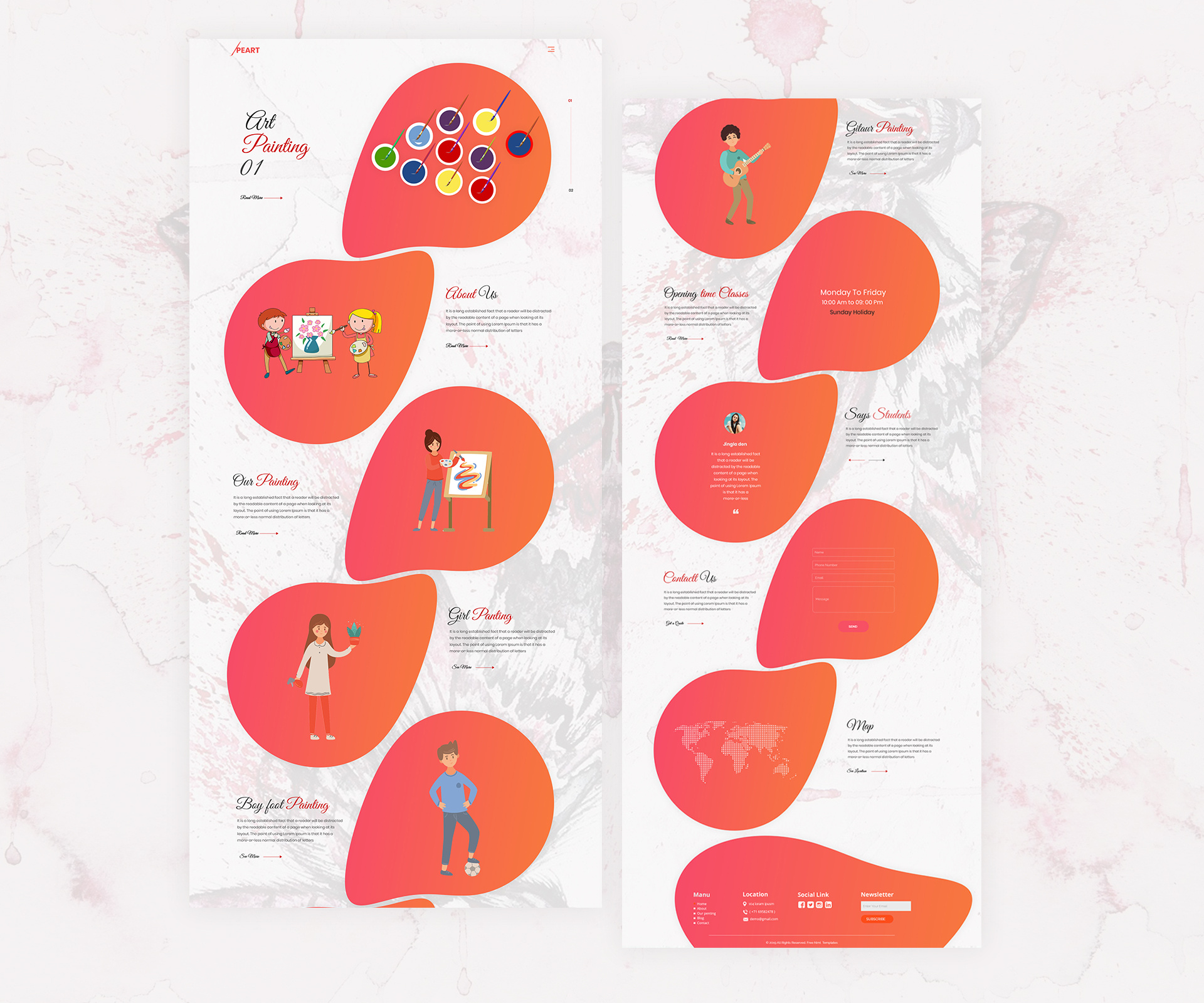 Painting Classes Template by Hemant Lodhi on Dribbble