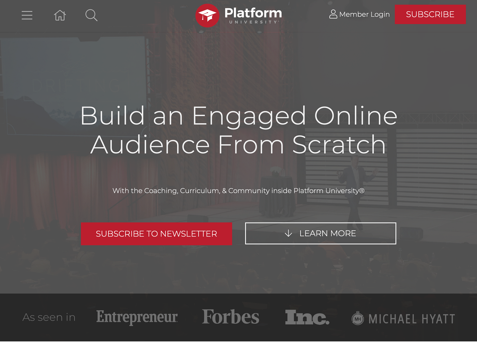 Platform University Blog and Public Site by Thomas McGee on Dribbble