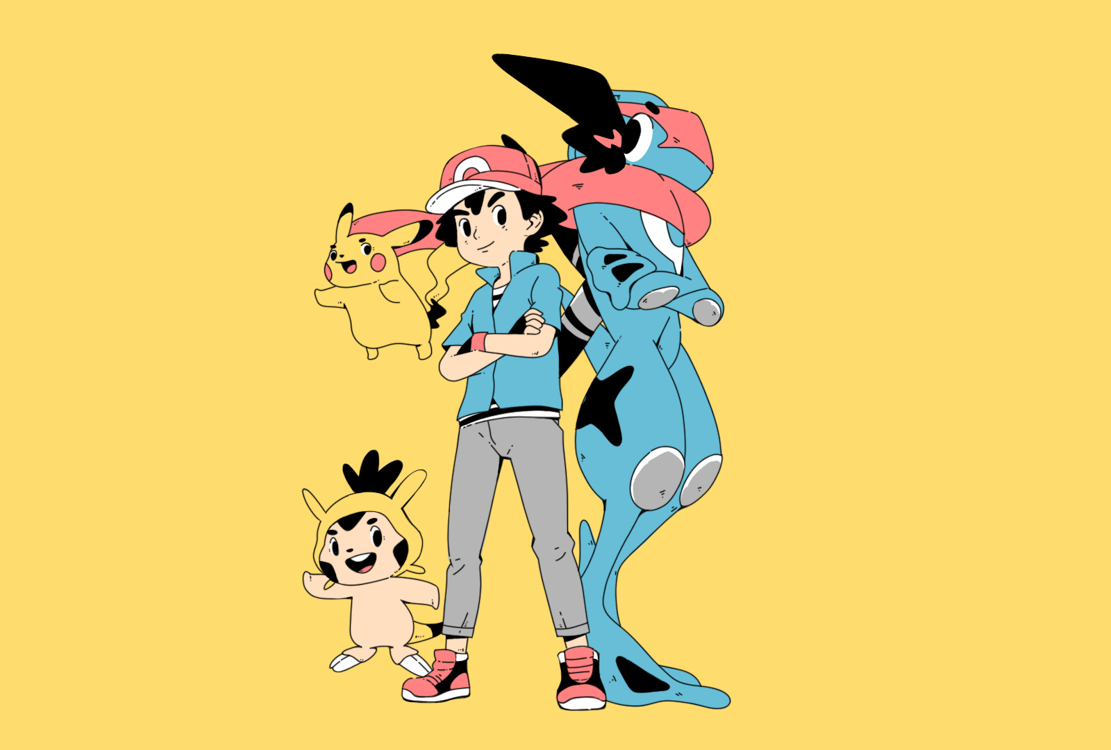 Satoshi & Pokemon_Illustration by Wingz Wu on Dribbble