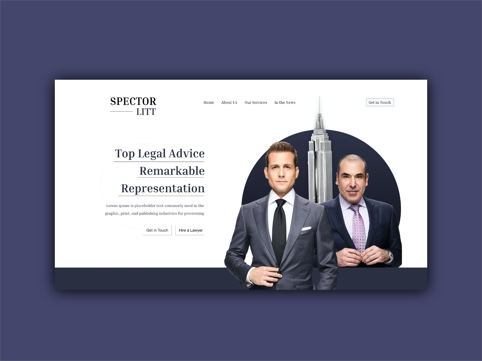 Spector Litt Suits Website by Zach Schwartz on Dribbble