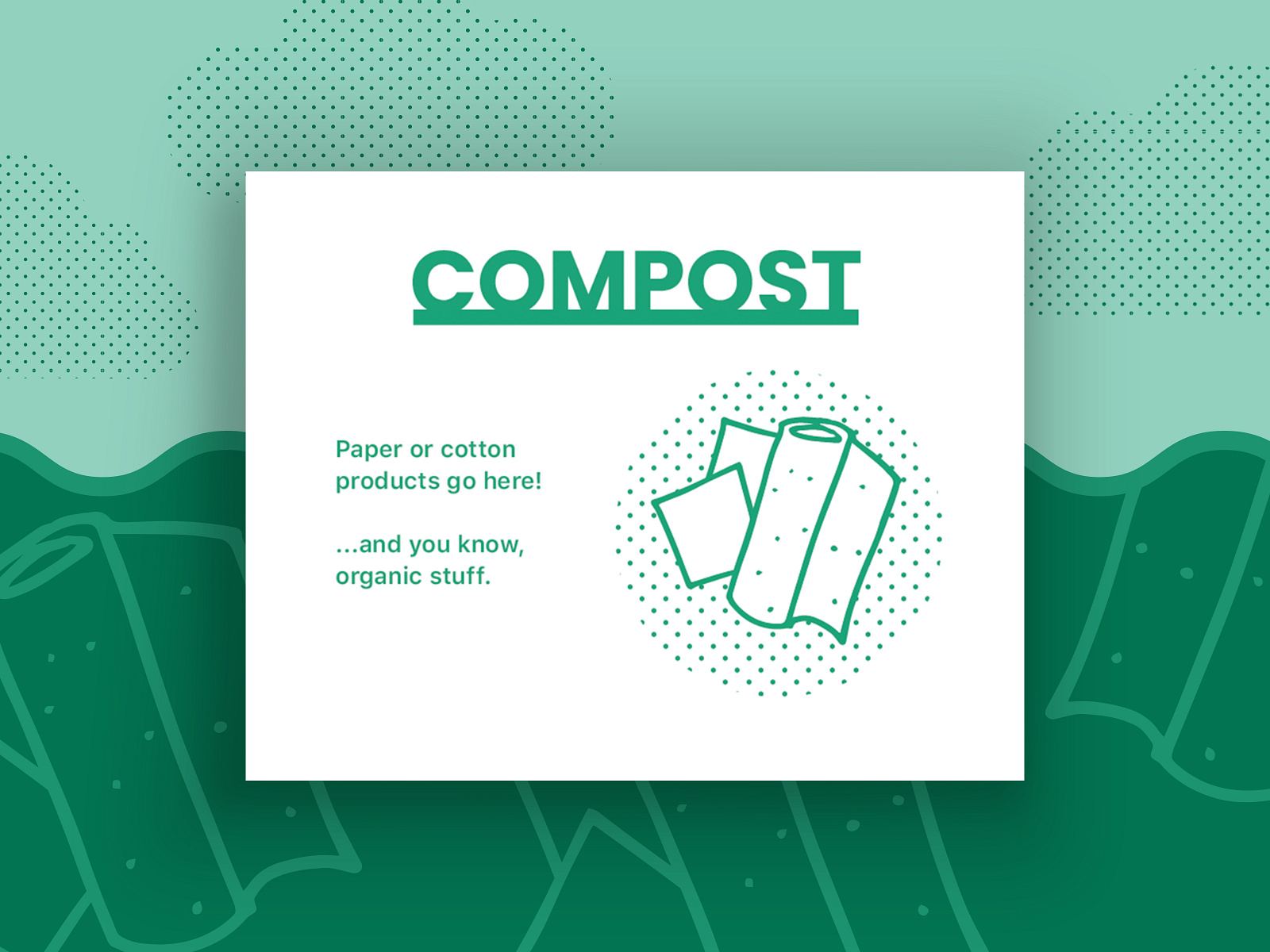 Bathroom Compost Refuse Bin Sign by Karen Liu on Dribbble