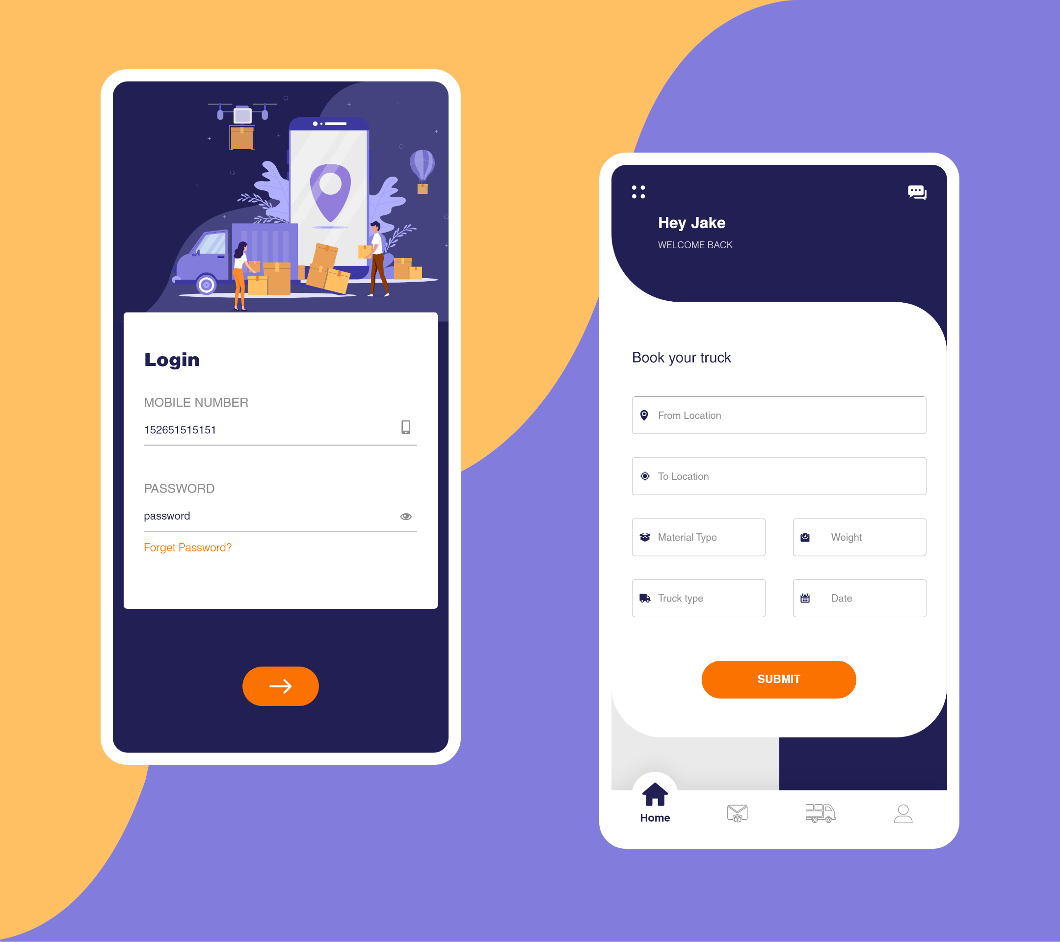 Truck Load App by Aishwarya Baskaran on Dribbble
