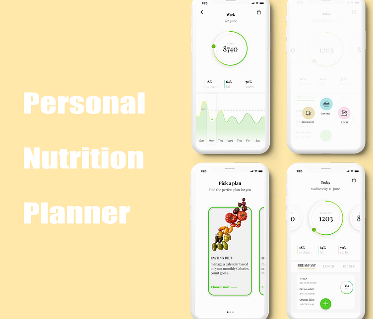 personal nutrition planner by Tal Halamish on Dribbble
