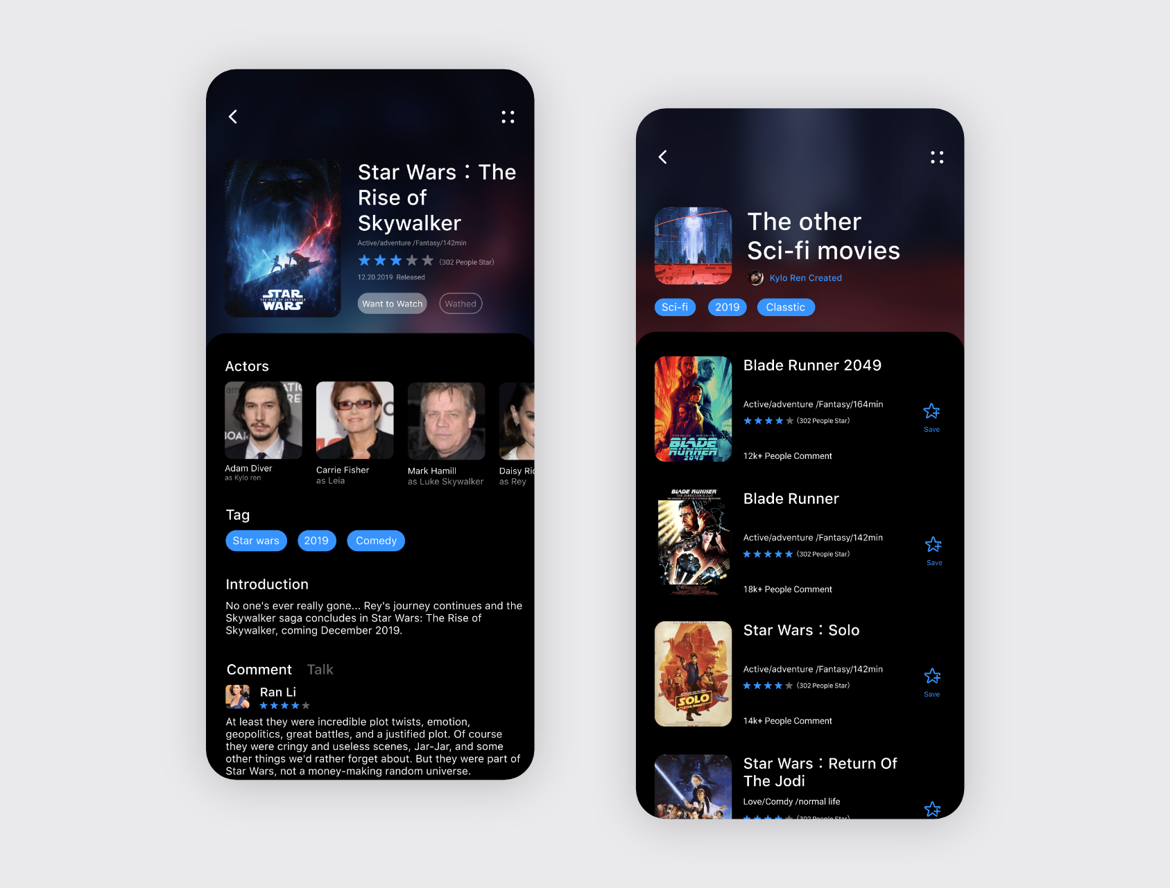 Movie review APP by ran li on Dribbble