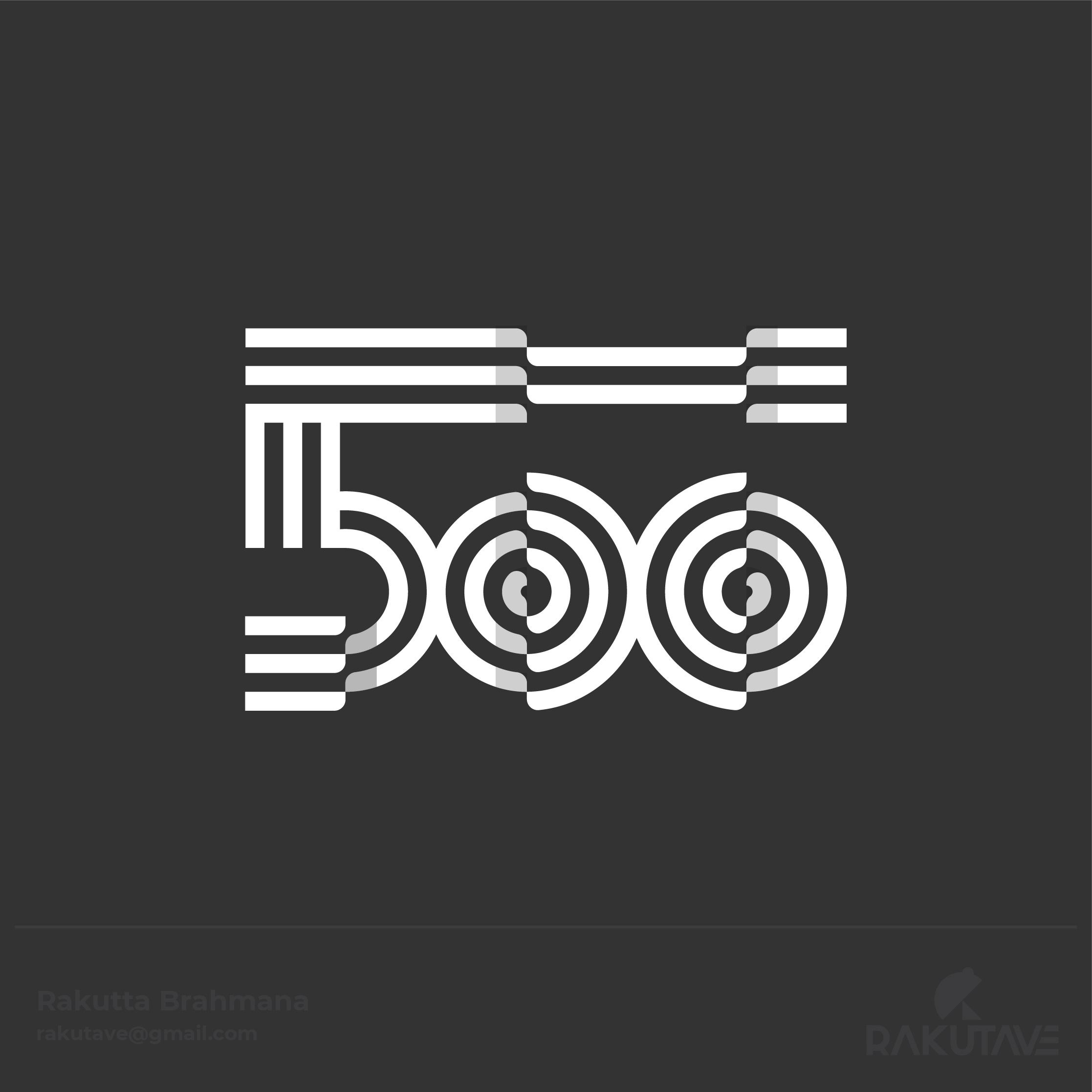 500 Monogram Logo by Rakutave on Dribbble