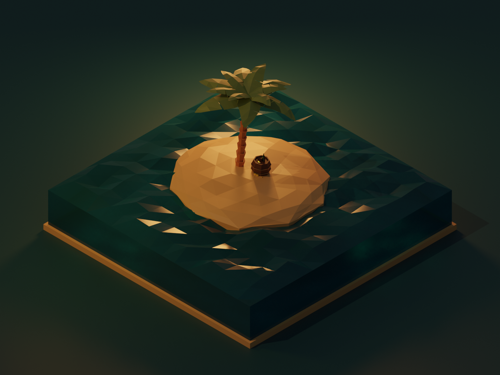 Low Poly (Pirates)-Island by Merle Windisch on Dribbble
