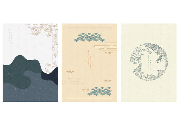 Japanese template with hand drawn Asian traditional elements. by ...