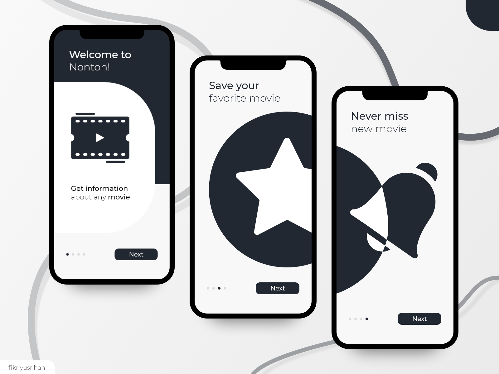 Welcome Screen-MovieApp by Fikri Yusrihan on Dribbble