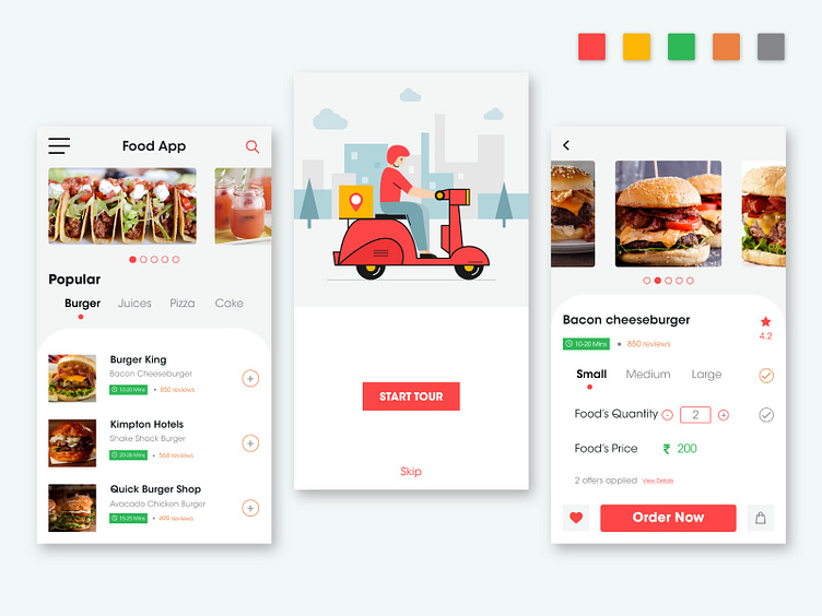 Food App UI by Karthikraja on Dribbble