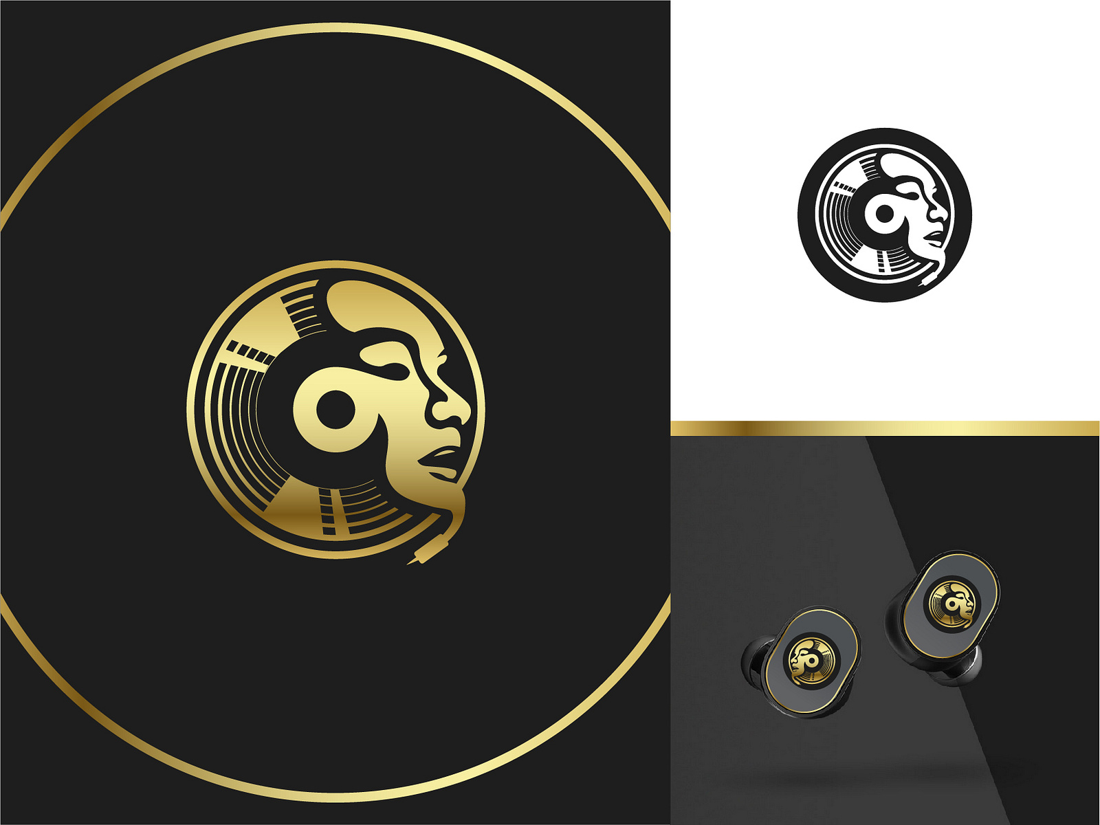 Black Vinyl + earpod logo by rian wardaya on Dribbble