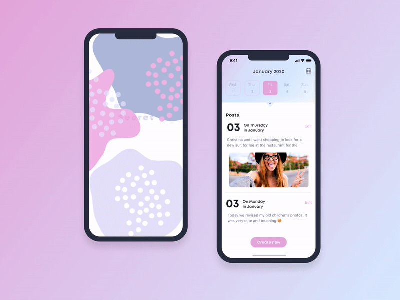 Personal Diary App by Anastasia Shtoda on Dribbble
