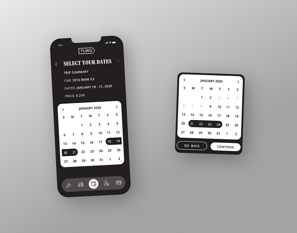 Turo Calendar Date Picker Mockup by Asher Dawson on Dribbble