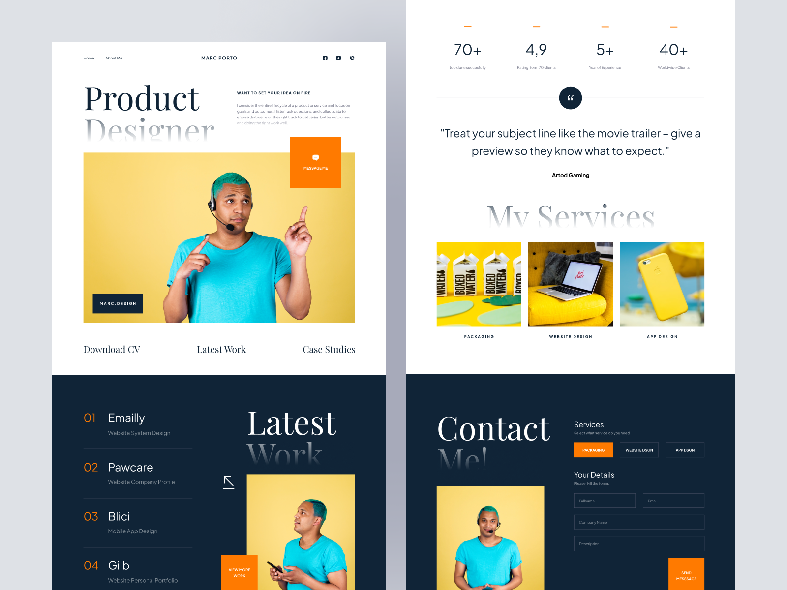 Marc - Personal Portfolio by Wildan on Dribbble