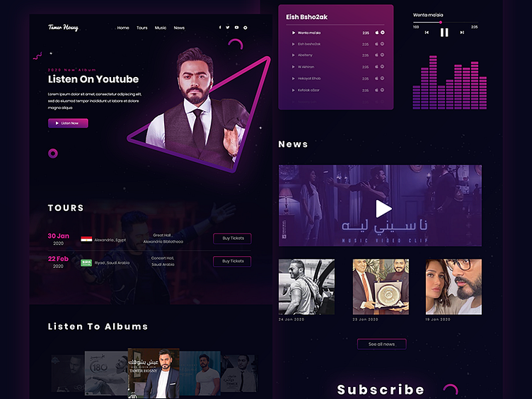 Tamer Hosny website design by Sara Youssry on Dribbble