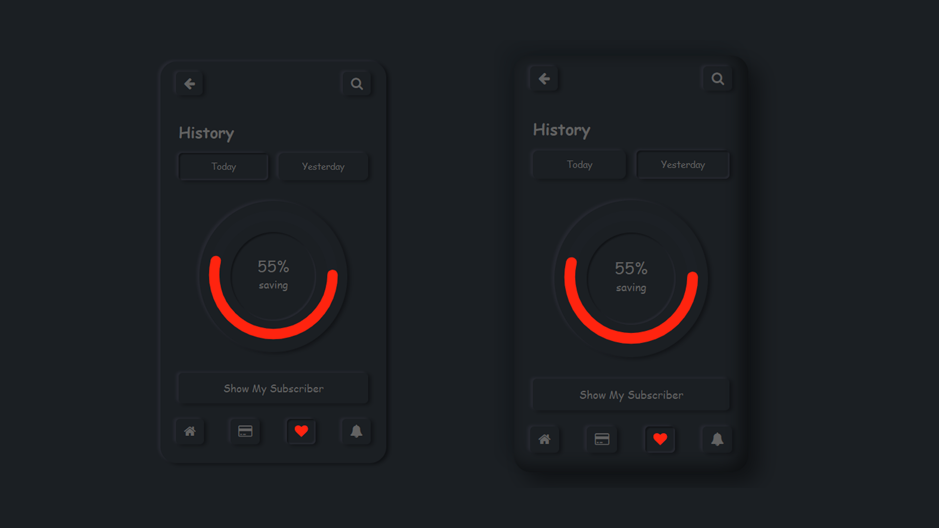 neumorphism app ui design uising html css by Animation Coding on Dribbble