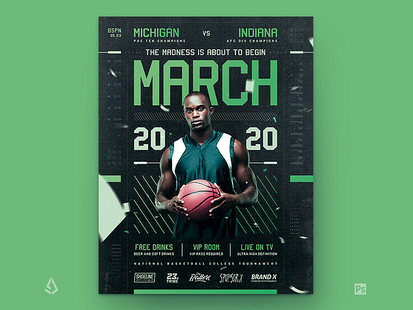 March Madness Basketball Flyer March Basketball Template by Storm ...