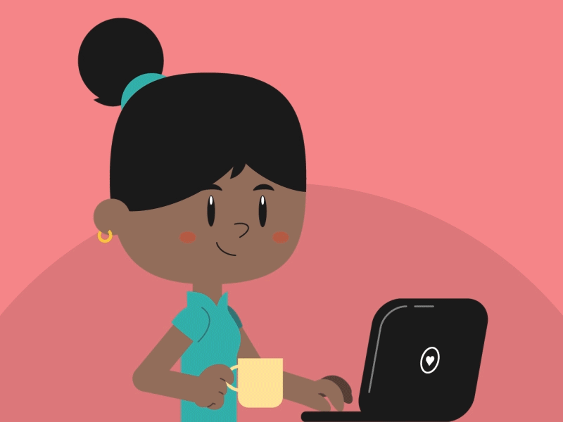 girl laptop by jesse cunha on Dribbble