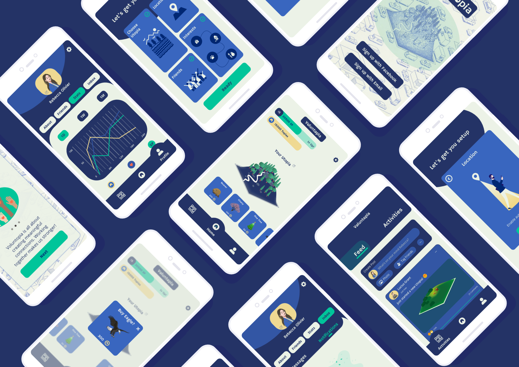 Gamified Micro-Volunteering App "Voluntopia" by Ricardo Jesus on Dribbble