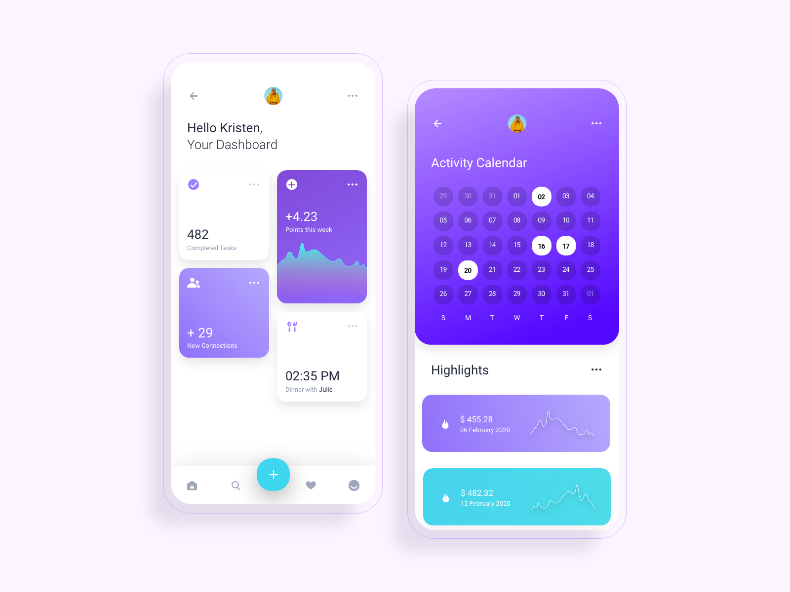 Personal Activity Tracker by Kaskade Studio on Dribbble