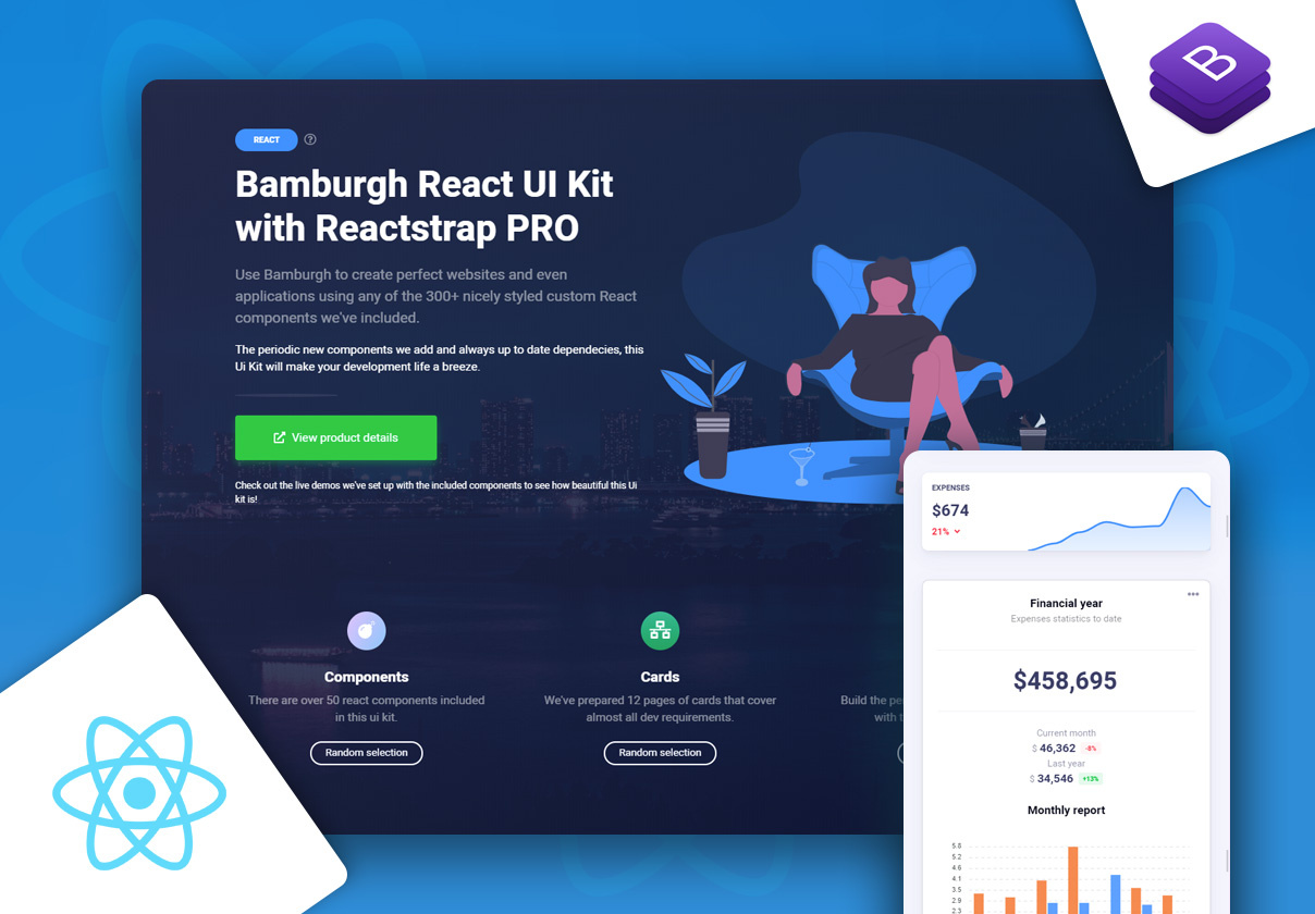 Bamburgh React UI Kit with Reactstrap PRO by UiFort on Dribbble