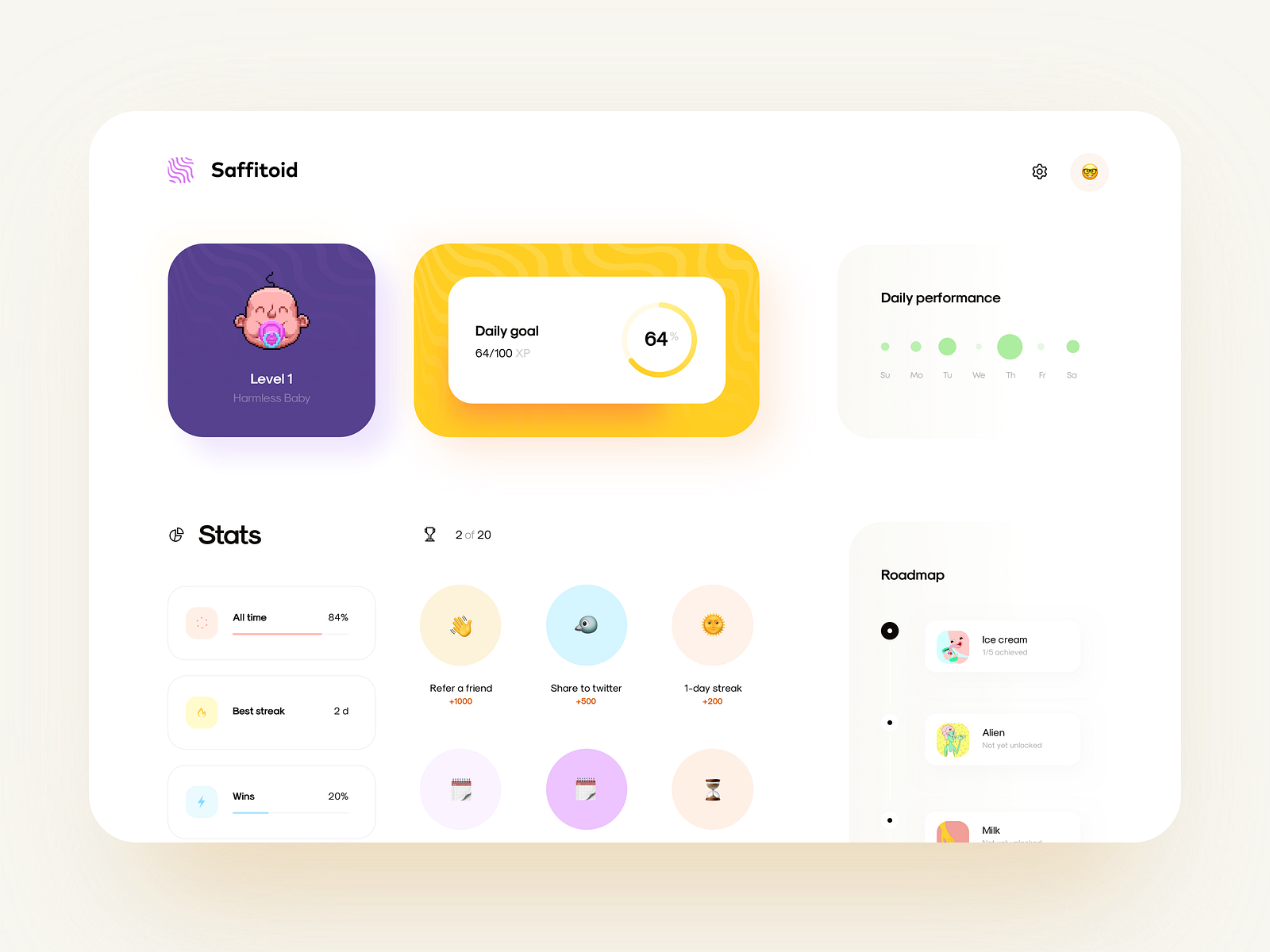 Child's Progress Dashboard by Cuberto on Dribbble