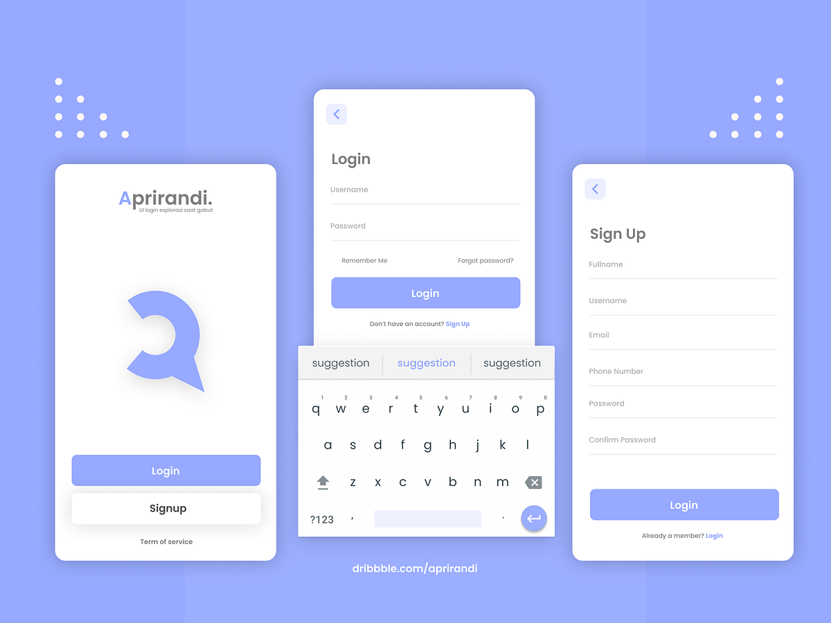Login UI Apps Clean by Randi Apriansyah on Dribbble