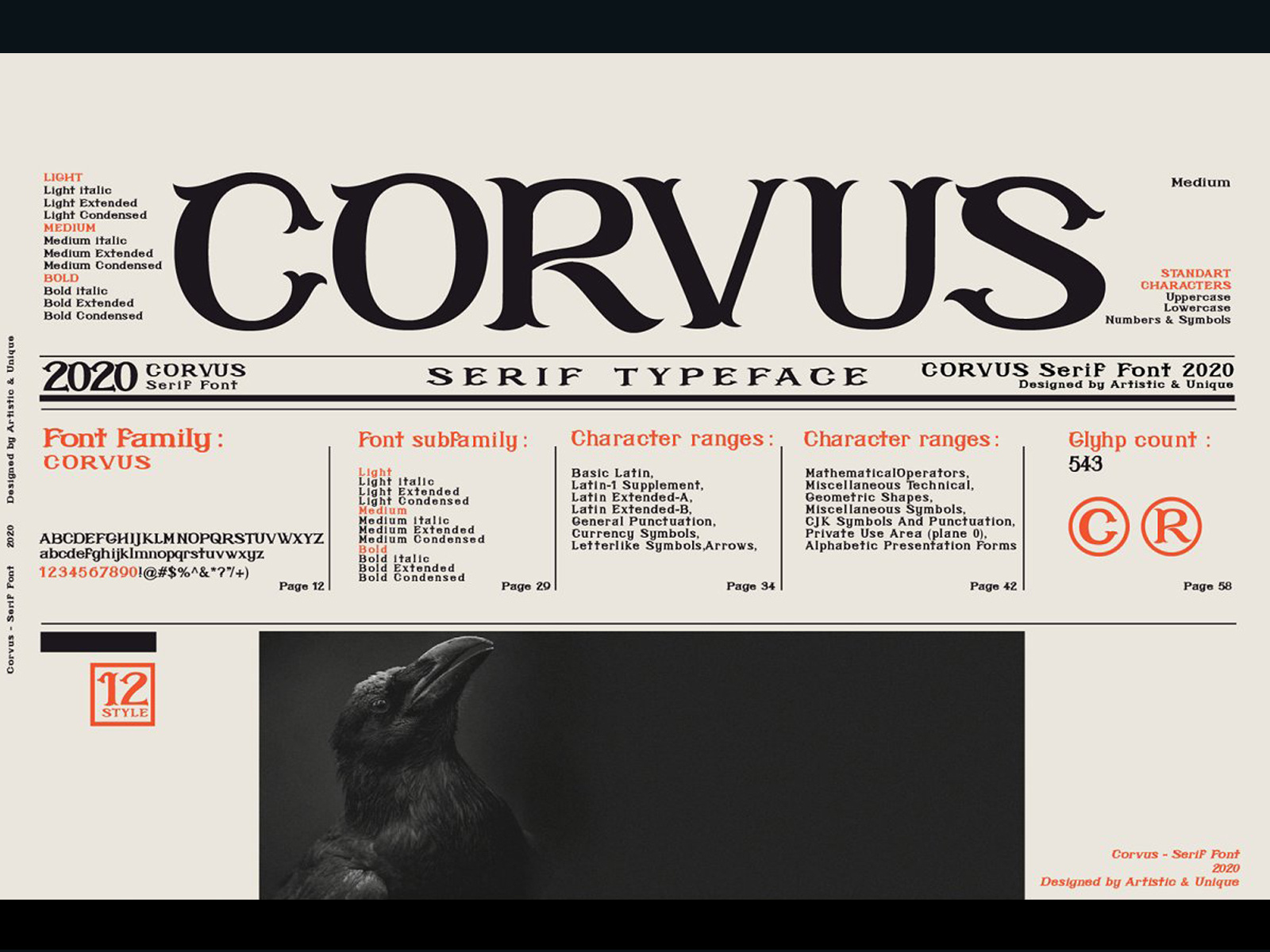 CORVUS - Serif font family by Osman Taner Küçükgenç on Dribbble