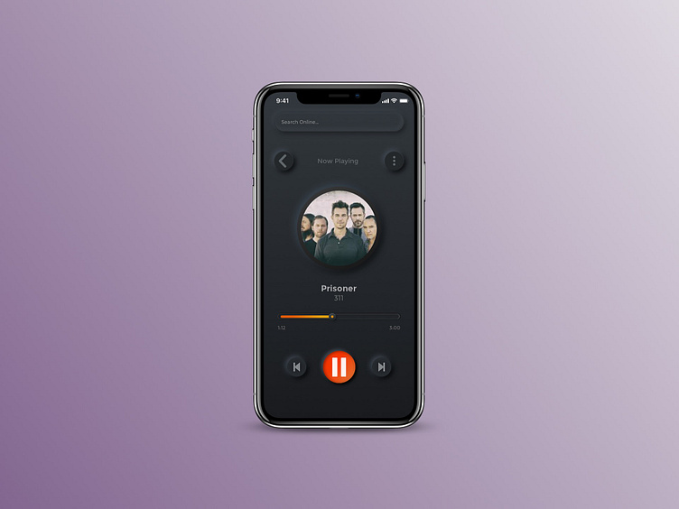 Neomorphism Music player Dark Mode by Giovanni Martorella on Dribbble