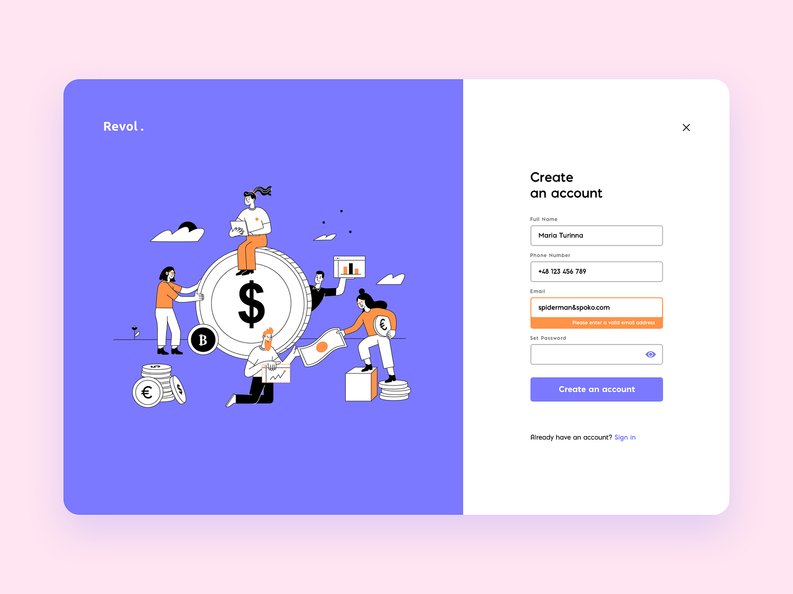Online Banking - sign up concept design by Merixstudio on Dribbble