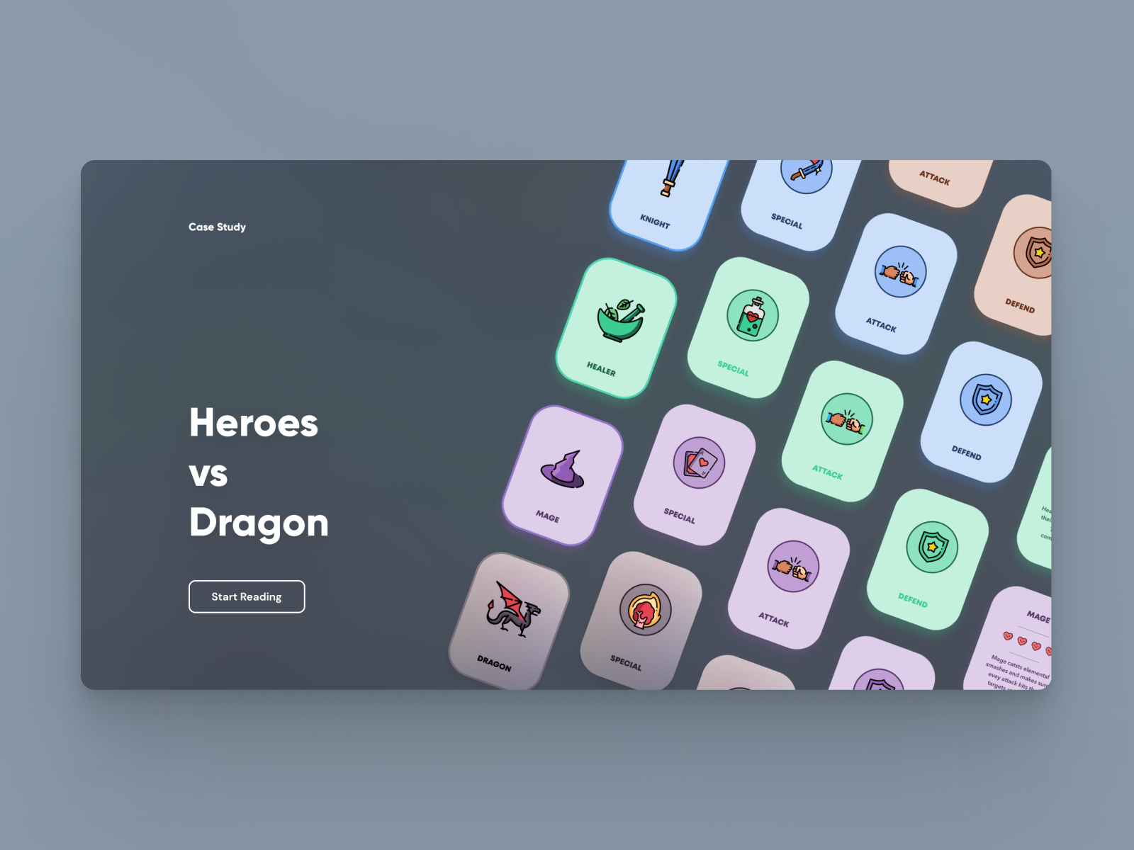 Case Study Landing Hero (Card Game Prototype) by Shawn Wang on Dribbble
