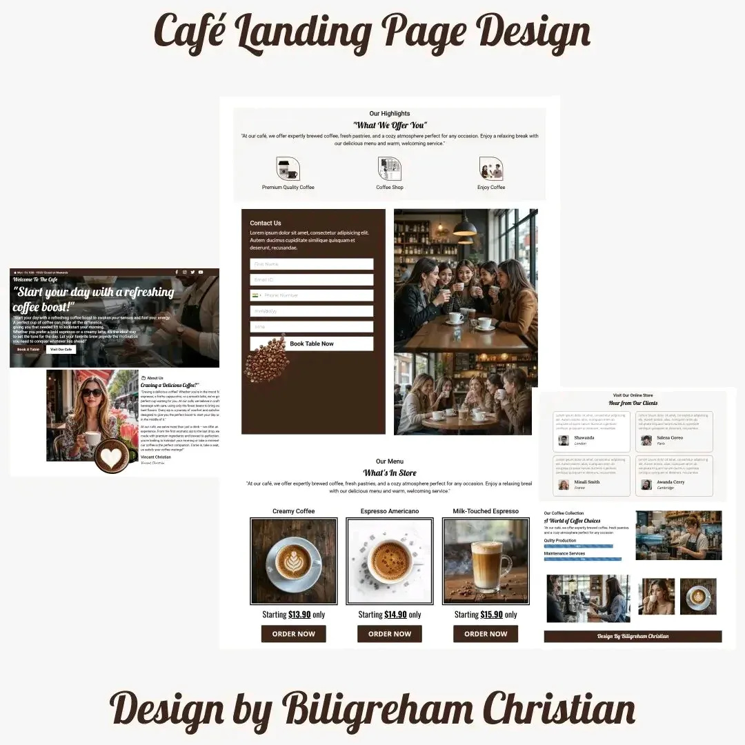 Cafe Landing Page Design by Biligreham Christian on Dribbble
