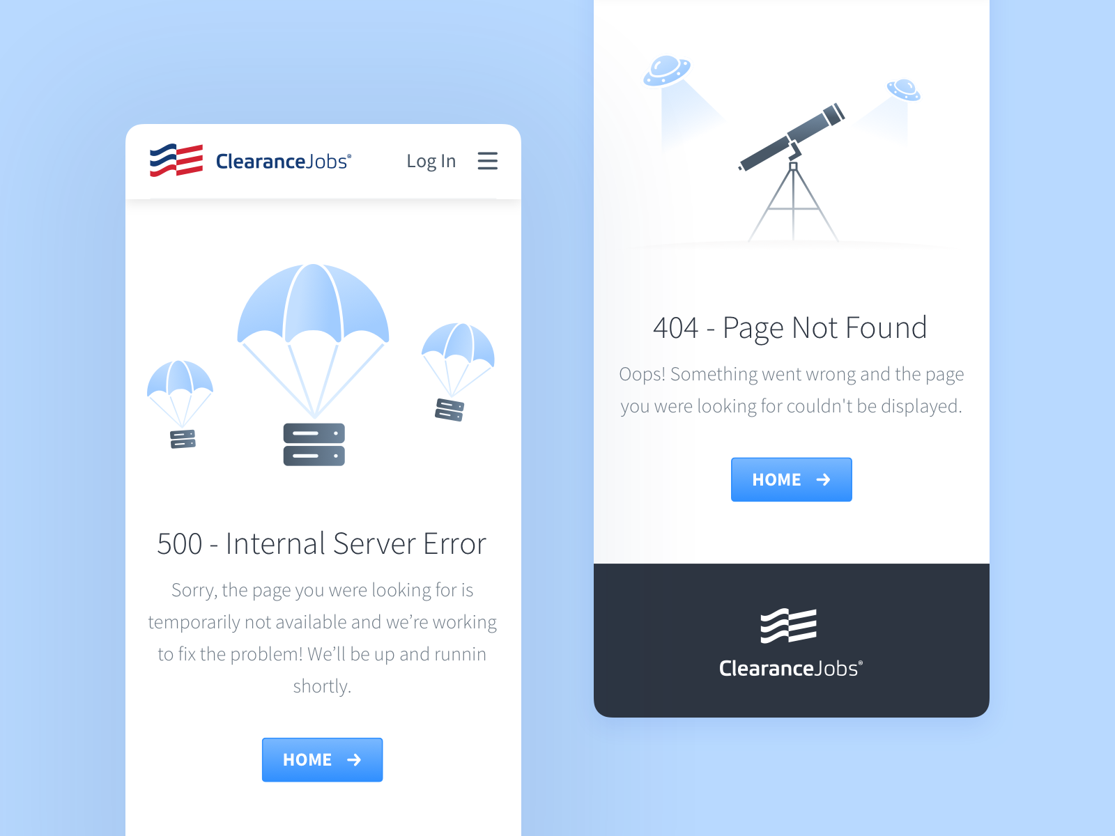 ClearanceJobs • Error States by Pixelmatters on Dribbble