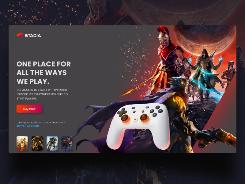 Google stadia web UI by Niyesh Shaji 🏅 on Dribbble
