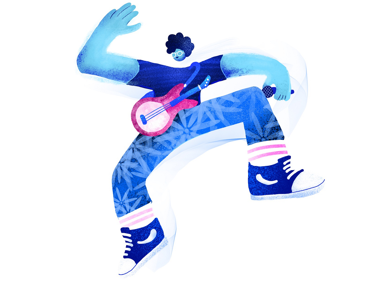 A handsome boy playing music by ivy- on Dribbble