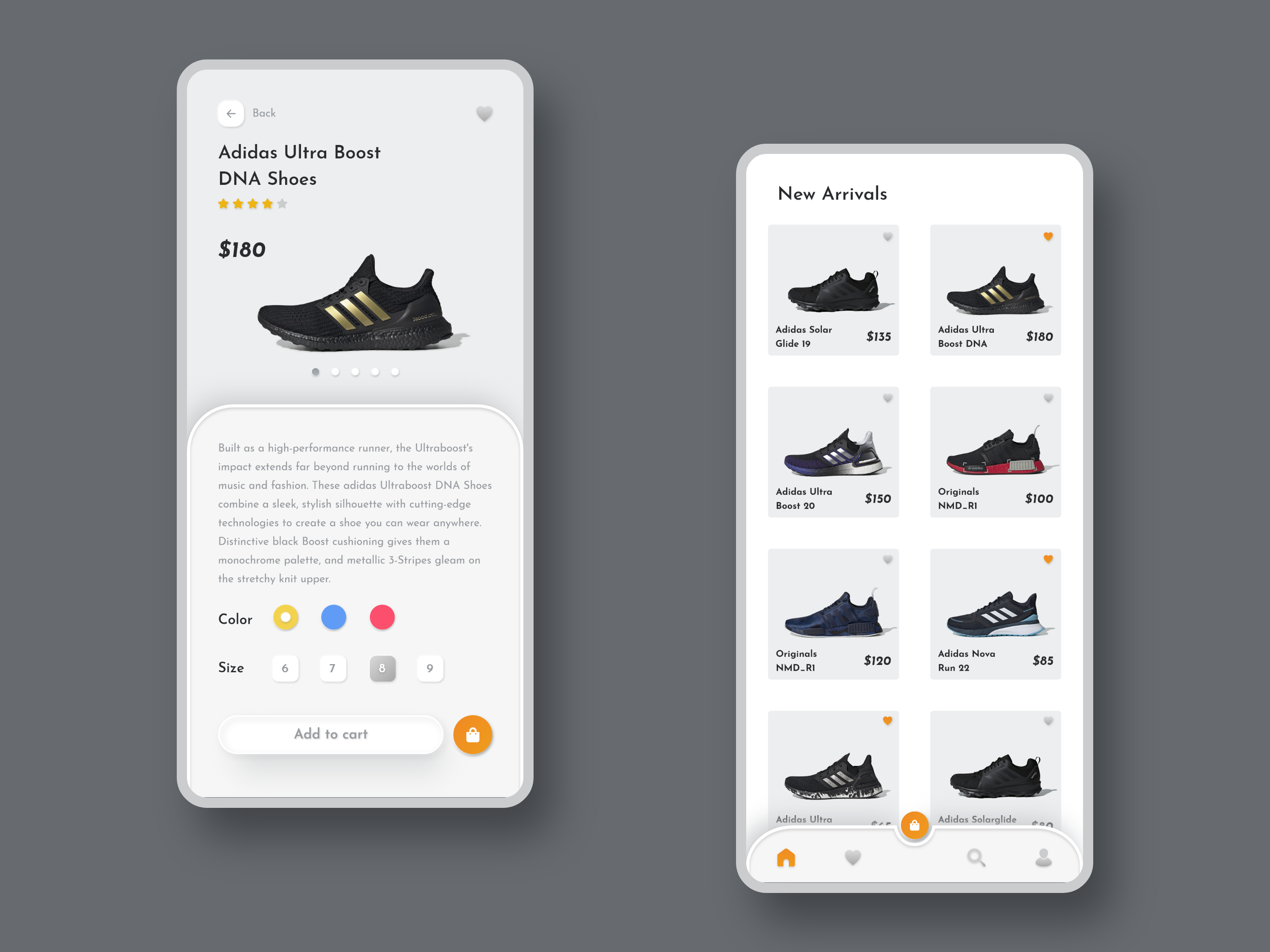 Adidas App design by Aishwarya Baskaran on Dribbble