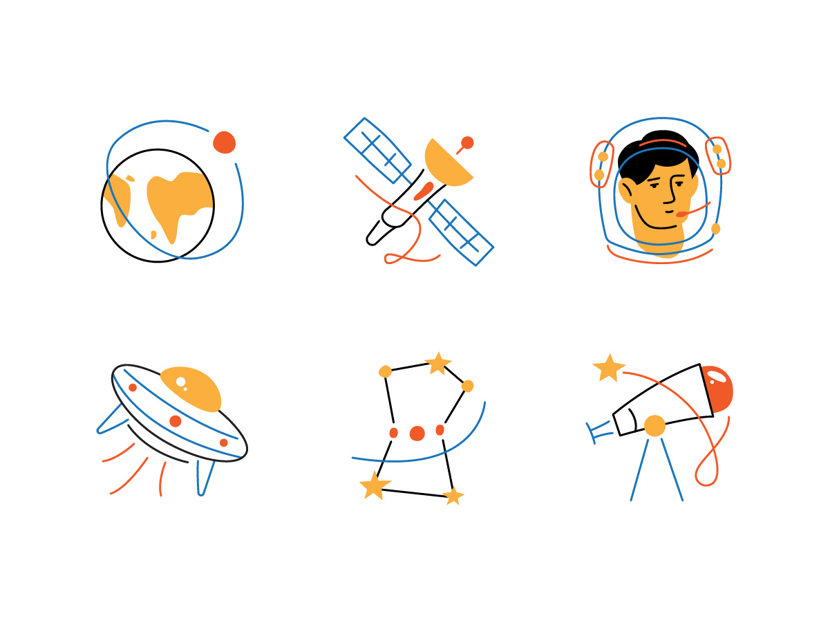 Space icons by Boyko on Dribbble